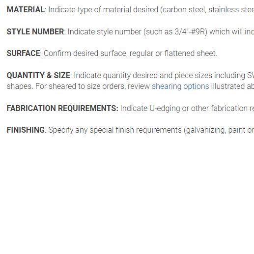 How To Specify/Order Expanded Metal